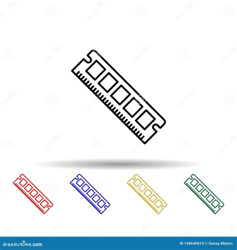 Pc Memory Ram Multi Color Style Icon Simple Thin Line Outline Vector Of Computer Parts Icons