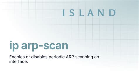Ip Arp Scan Island Router Documentation