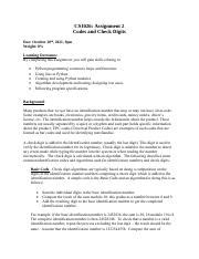 Assignment 2 Pdf CS1026 Assignment 2 Codes And Check Digits Due October 20th 2021 9pm Weight