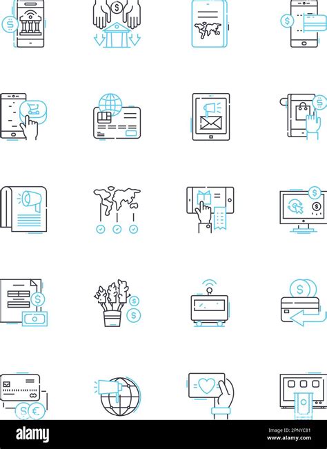 Virtual Meetings Linear Icons Set Collaboration Videoconferencing Webinar Remote Connection