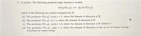 Solved Points The Following Predicate Logic Formula Chegg