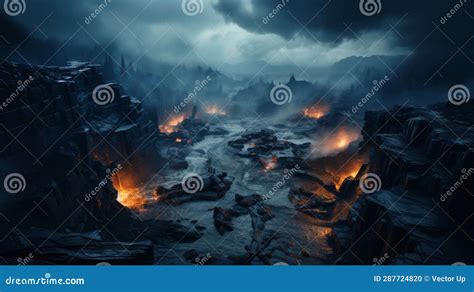 Coal Mining From Above Open Pit Mine Extractive Generative Ai Stock