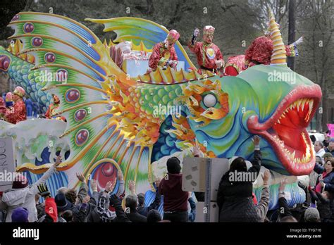 The Krewe Of Proteus Rolls Down Napoleon Ave In New Orleans On March 4