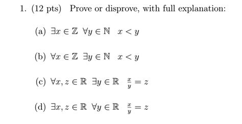 solved 1 12 pts prove or disprove with full explanation