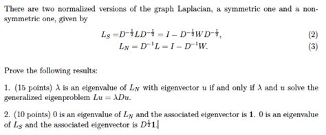 Solved There Are Two Normalized Versions Of The Graph Chegg
