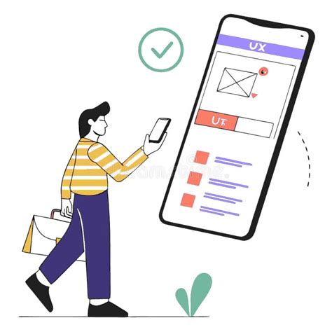 Mobile Vector Illustration Mockup Stock Illustration Illustration Of Minimalist Wireframe