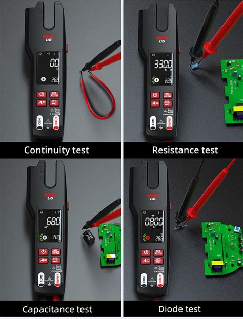 BSIDE U U Shaped Infrared Thermometer Multimeter AC DC Voltage Current Clamp Meter GEEKMAXI COM