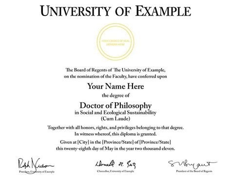 Phd Diploma Template