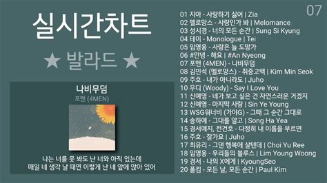 실시간차트 발라드 2023년 3월 2차 실시간 인기차트 최신발라드 노래모음 발라드 플레이리스트 Playlist Youtube