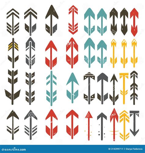 Vibrant And Modern Arrow Designs In A Playful Arrangement Of Colors And Shapes Stock