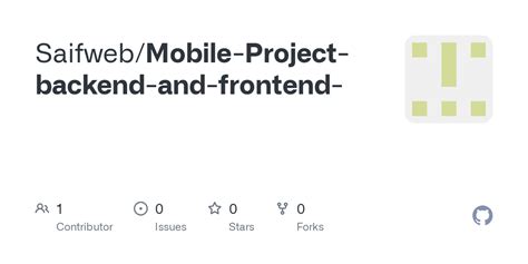 Github Saifwebmobile Project Backend And Frontend
