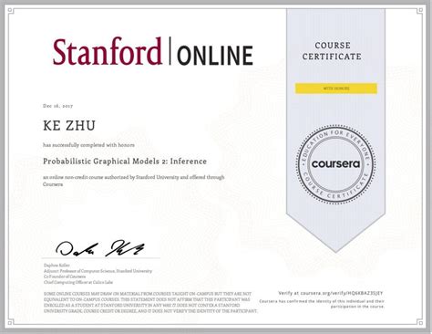 Probabilistic Graphical Models Inference My 6 Course Certificate