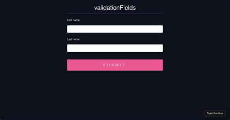 React Hook Form Validationfields Codesandbox