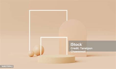 3d 렌더링 제품 모형 또는 화장품 프레젠테이션을 위한 최소한의 현실적인 파스텔 디스플레이 연단은 다채로운 파스텔 스튜디오 실린더 받침대 쇼케이스 장면 기하학적 모양