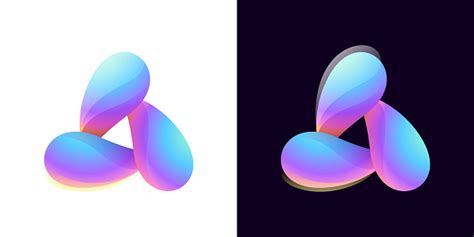 여러 가지 빛깔의 핀테크 기호입니다 추상 그라데이션 삼각형 아이콘입니다 무한 회전 엠블럼 벡터 다채로운 트리플 사인입니다 3가지 개체에 대한 스톡 벡터 아트 및 기타 이미지