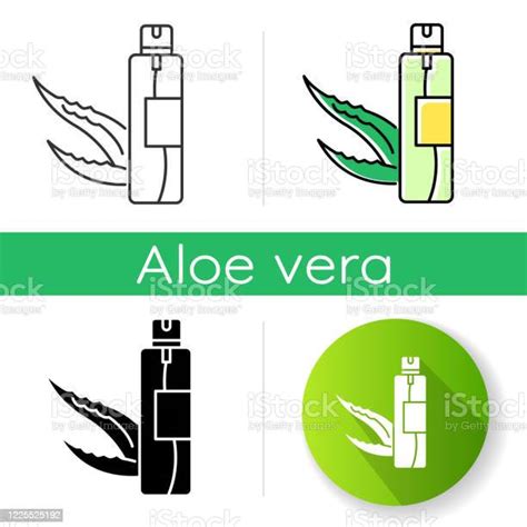 헤어 스프레이 아이콘 유기 화장품 스킨케어 로션 약초가있는 천연 오일 에어로졸의 식물 기반 에센스 얼굴 트리트먼트 선형 검정 및 Rgb 색상 스타일입니다 격리된 벡터