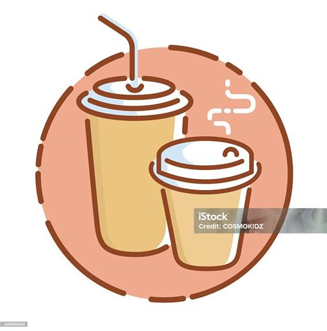 커피 아이콘 플랫 디자인 벡터 일러스트레이션을 가져 가라 긴에 대한 스톡 벡터 아트 및 기타 이미지 긴 나름 대형