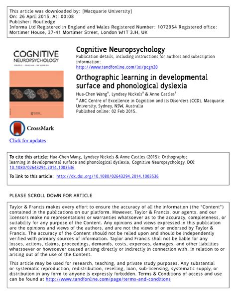 Pdf Orthographic Learning In Developmental Surface And Phonological Dyslexia