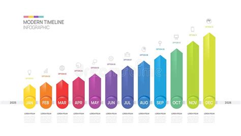 Business Step Timeline Infographic Arrow Template 2025 Milestone Element Timeline Chart Diagram