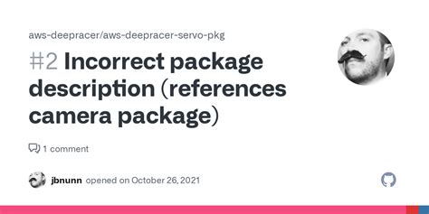 Incorrect Package Description References Camera Package · Issue 2