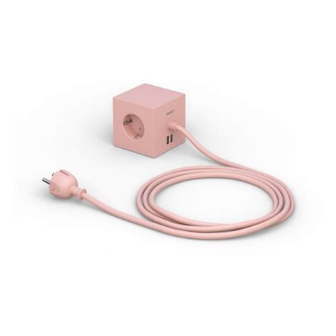 Square 1 Extension Cord With Usb Plug Brass Avolt Design Teen Adult