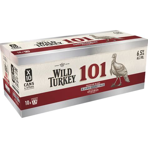Wild Turkey 101 Cola Zero 10x375ml Woolworths