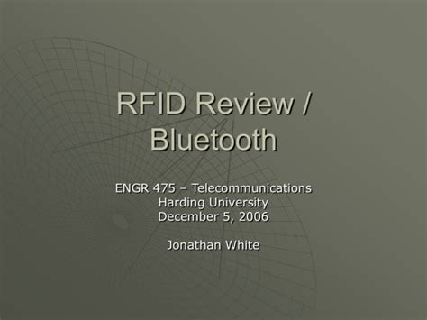 Lecture 16 RFID And Bluetooth