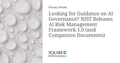Looking For Guidance On Ai Governance Nist Releases Ai Risk Management Framework 10 And