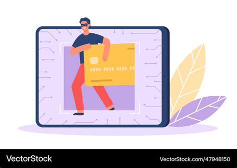 Criminal And Thief Hacking Computer Stealing Vector Image