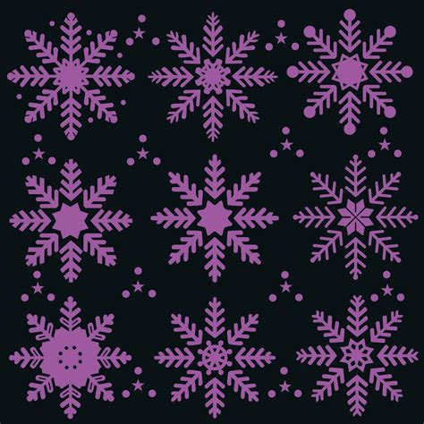 Snowflake Icon Set Pink Snowflake Set On Free Vector 33041250 Vector