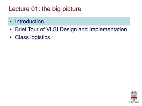 Ppt Design And Implementation Of Vlsi Systems En1600 Lecture01