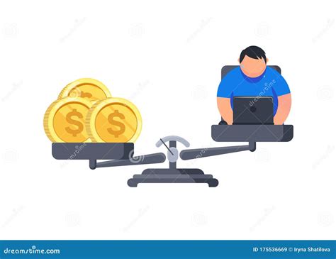 Coding And Earning Moneycartoon Programmer Makes Code On A Pc Making Money Balance On The
