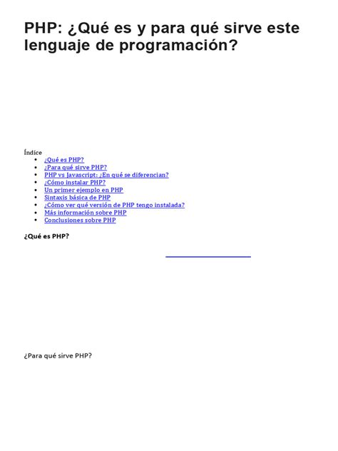 Lenguaje De Programacion Php Pdf Php Redes