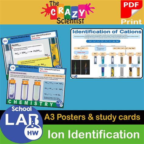 Hsc Chemistry M8 Ion Identification Poster And Study Cards The Crazy