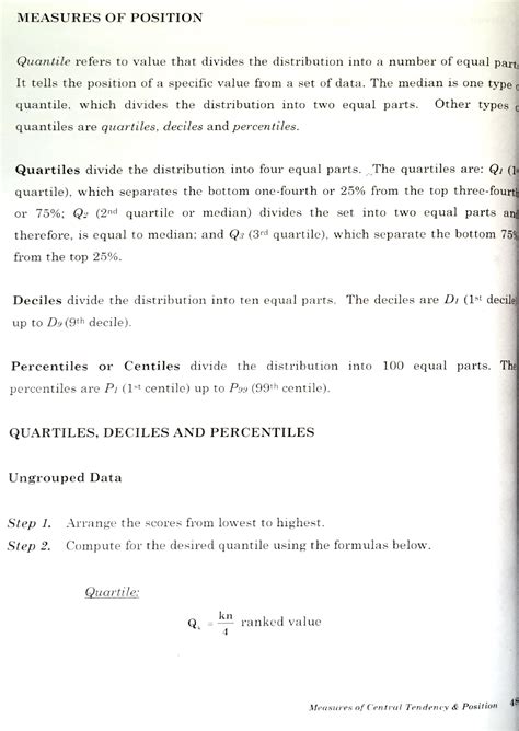 quartiles deciles and percentiles for ungrouped data quantiles