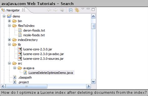 How Do I Optimize A Lucene Index After Deleting Documents From The