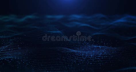 Futuristic Glowing Wave Of Moving Glowing Particles Optical Fiber Abstract Technology