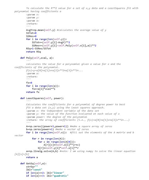 Solved Least Squares Solution To Add An Exponential Fit