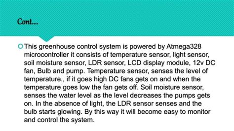 Green House Monitoring And Control System Using Iot Pptx