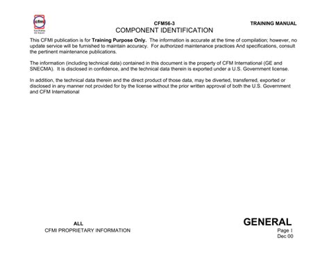 Cfm56 3 Training Manual Component Identification