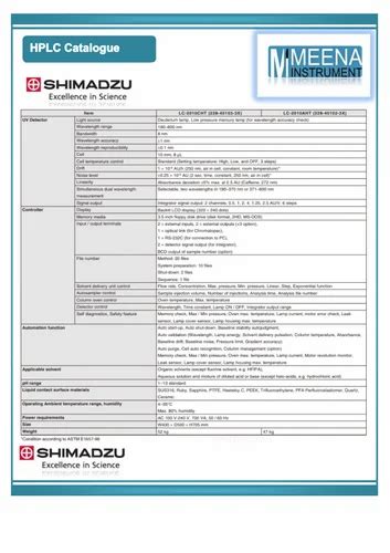 LC2010CHT Refurbished HPLC System For Laboratory Display Inch 320 X 240 Inch At 840000 Piece