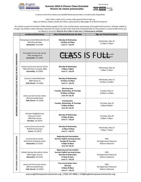 Eec Is Hosting More In Person Summer English Class Registrations Next