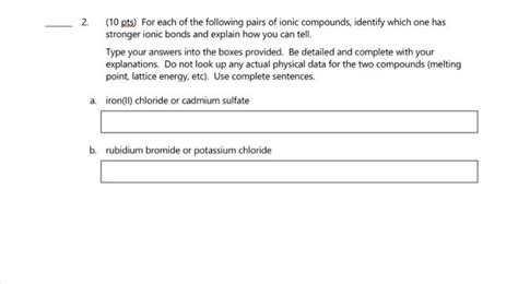 solved 2 10 pts for each of the following pairs of ionic