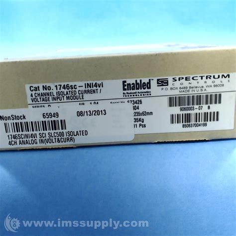 Spectrum Controls SC INI VI SLC Analog I O Module IMS Supply