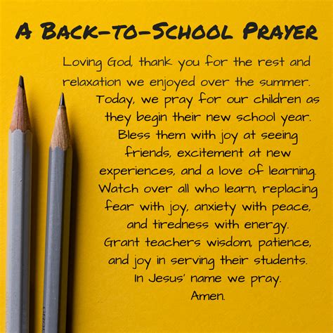 Prayer For Beginning Of School Year Churchgistscom