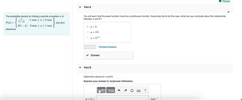 Solved The Probability Density For Finding A Particle At Chegg