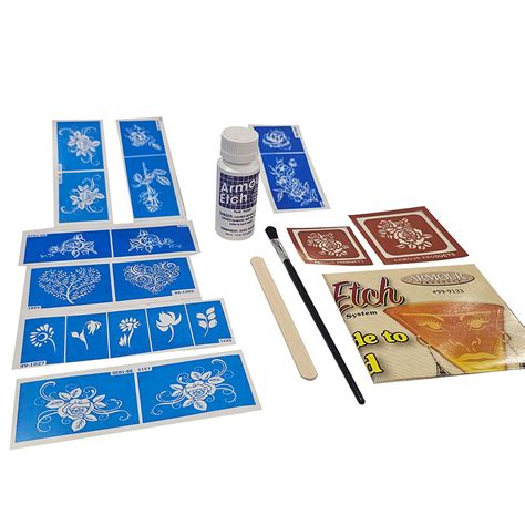 Floral Assortment Stencils With 15 Oz Armour Etch