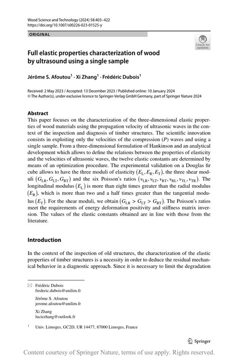 full elastic properties characterization of wood by ultrasound using a
