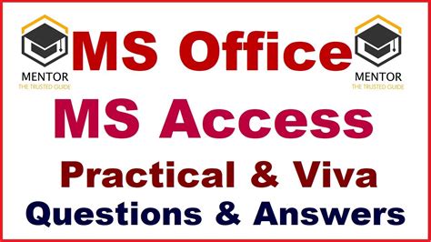 Ms Access Practical And Viva Questions And Answers Youtube