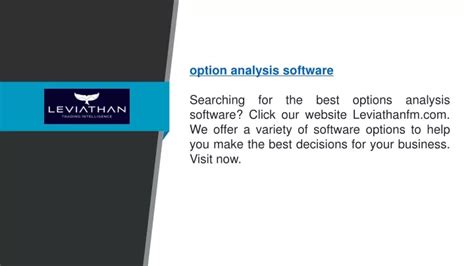 Ppt Option Analysis Software Powerpoint Presentation